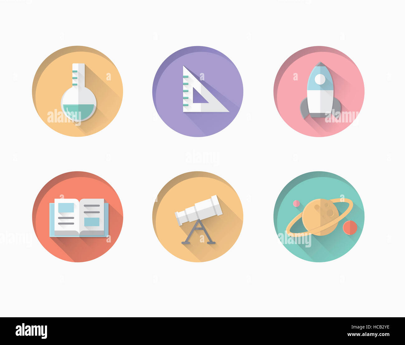Various button icons related to science experiment Stock Photo - Alamy
