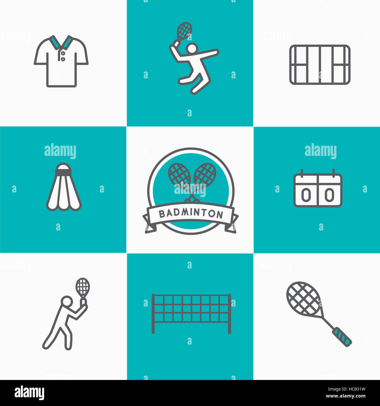 Racket badminton color icon hi-res stock photography and images - Alamy