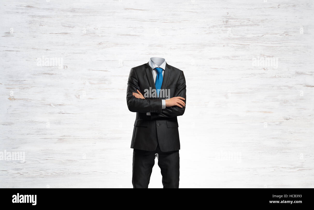Businessman without head Stock Photo - Alamy