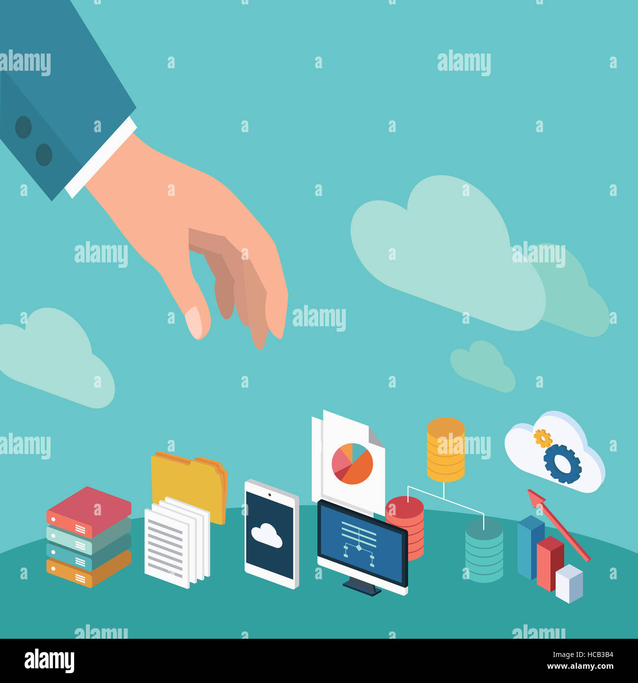 Illustration of big data in information society Stock Photo - Alamy