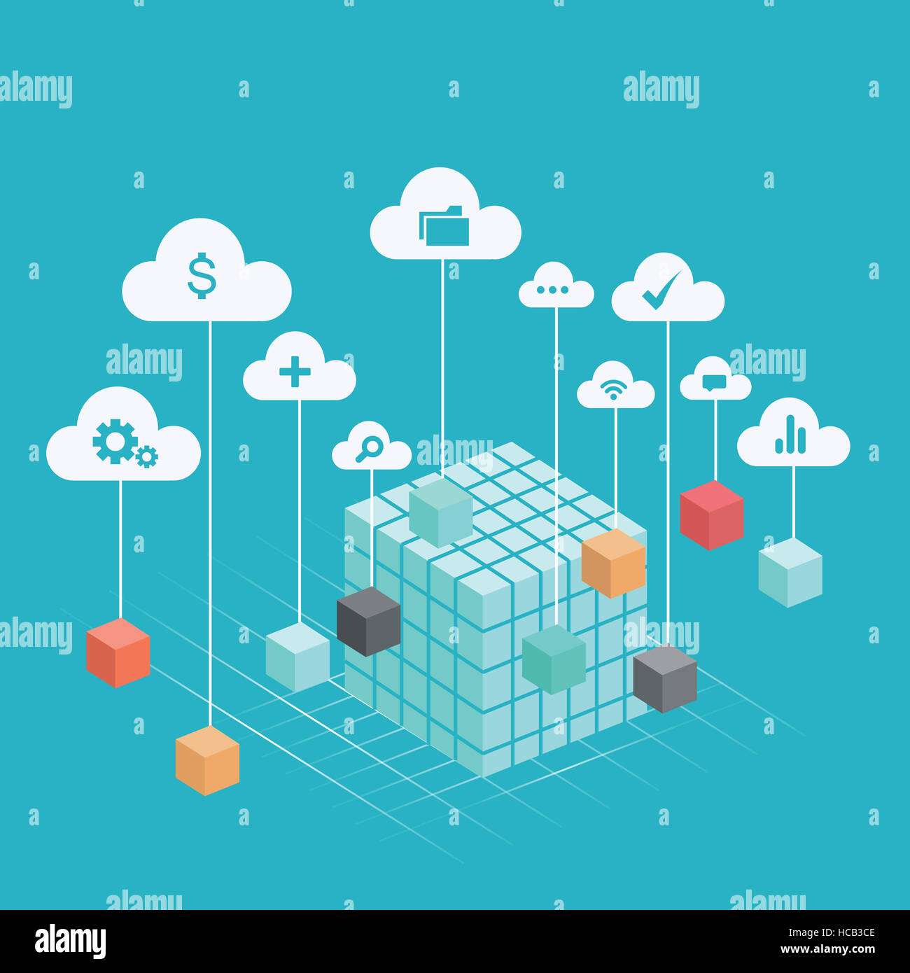 Big data with cloud Stock Photo - Alamy