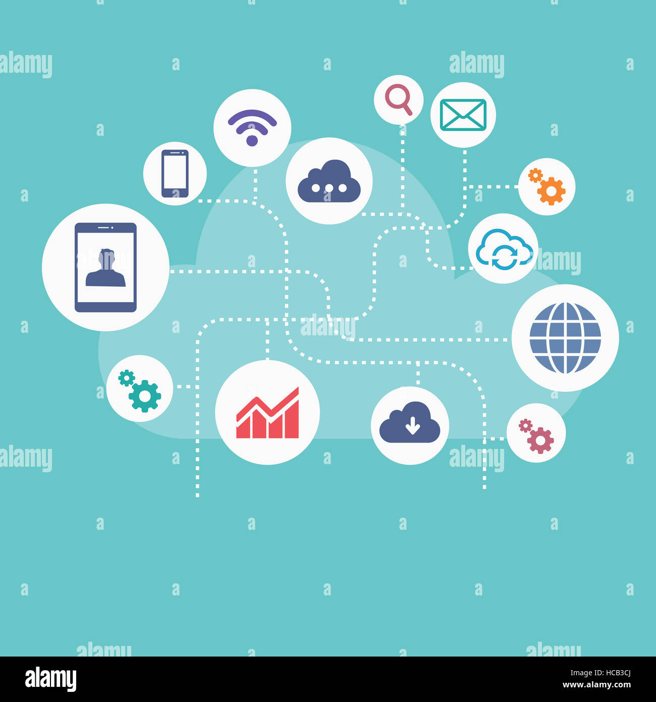 Big data with cloud Stock Photo - Alamy