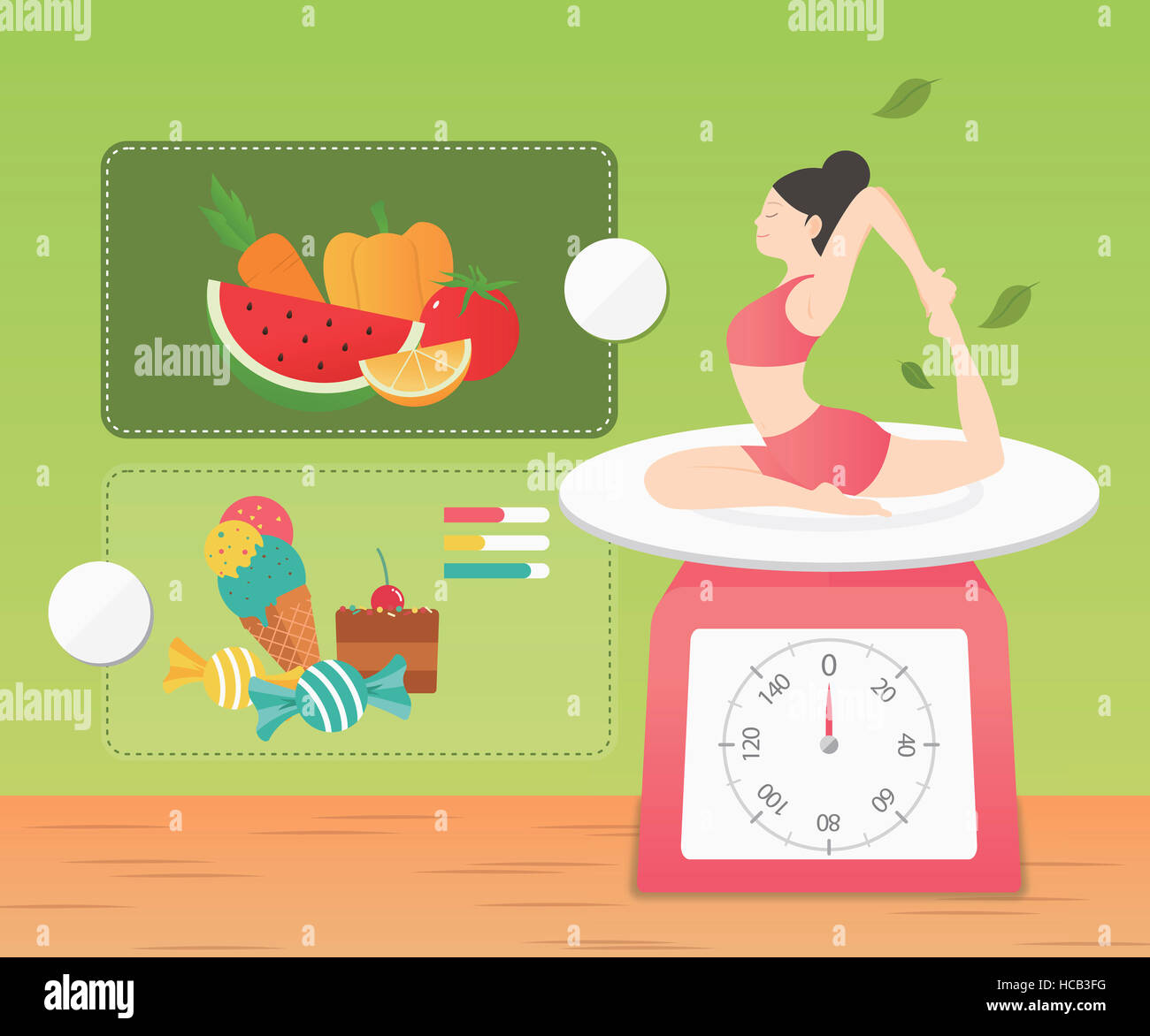 Illustration representing diet with infographic Stock Photo - Alamy