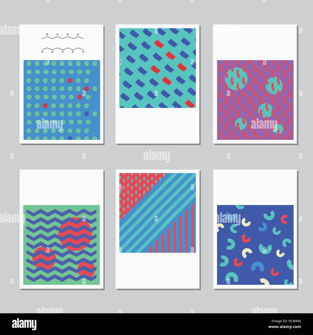 Cards with various patterns such as stripes and circles Stock Photo - Alamy