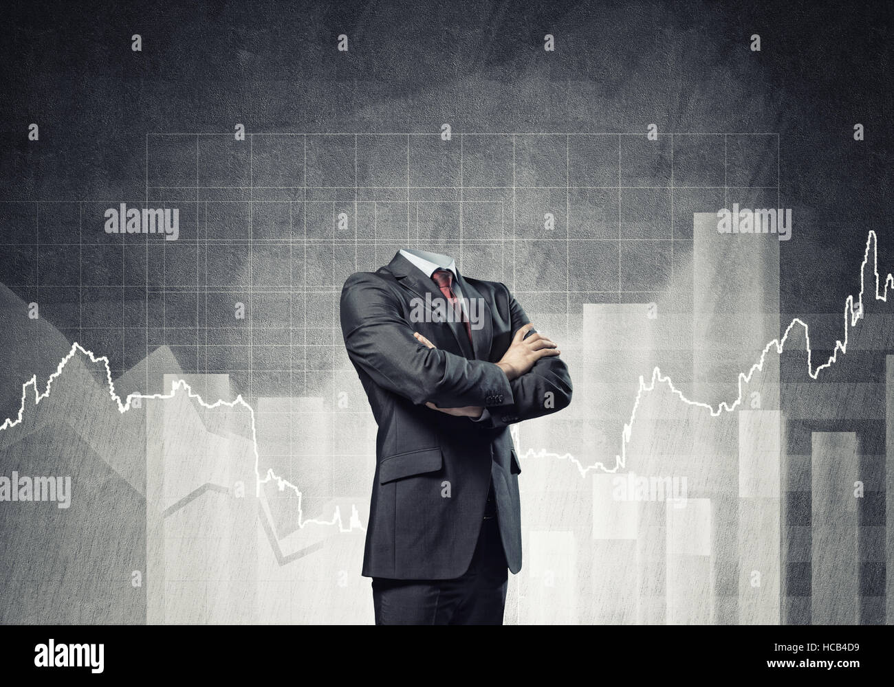 Businessman without head Stock Photo - Alamy