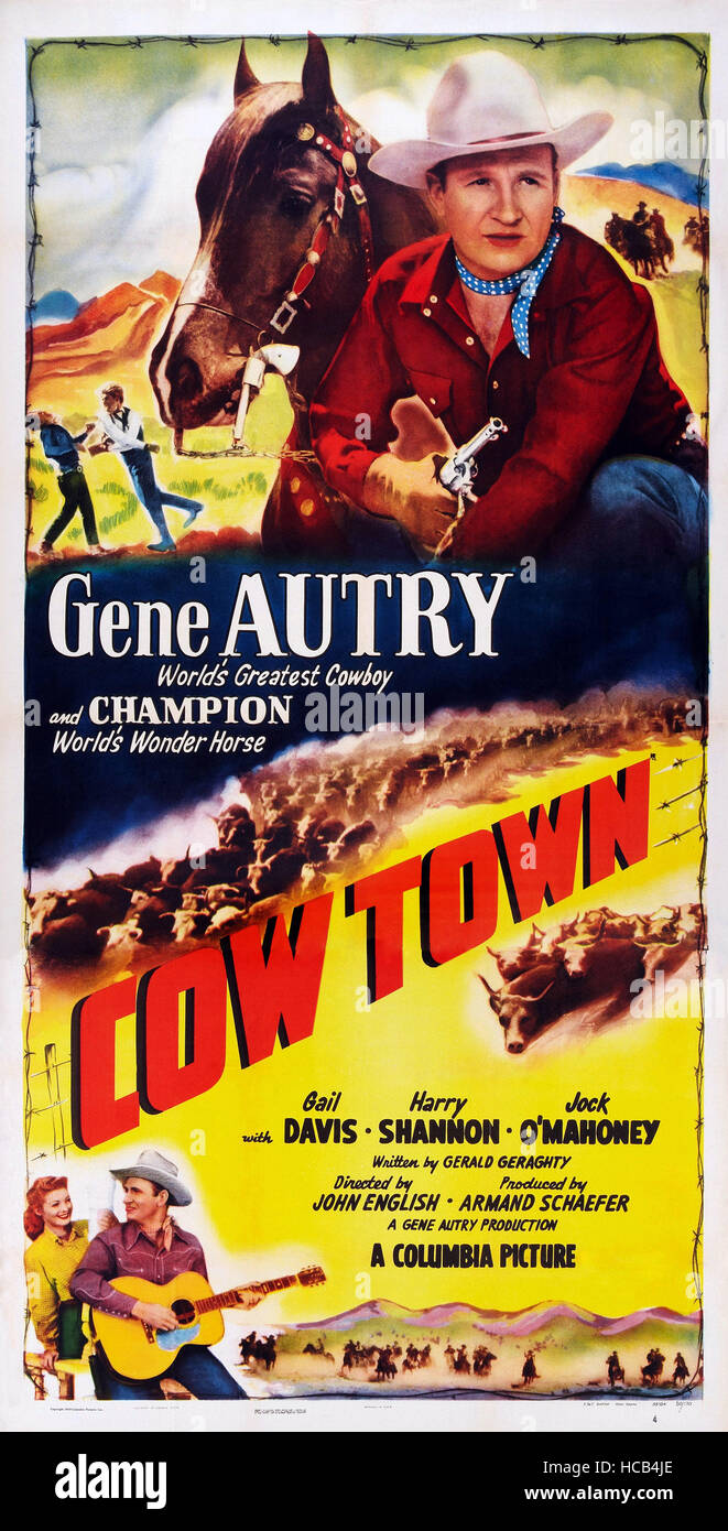 COW TOWN, US poster, Gene Autry (top), bottom from left: Gail Davis ...