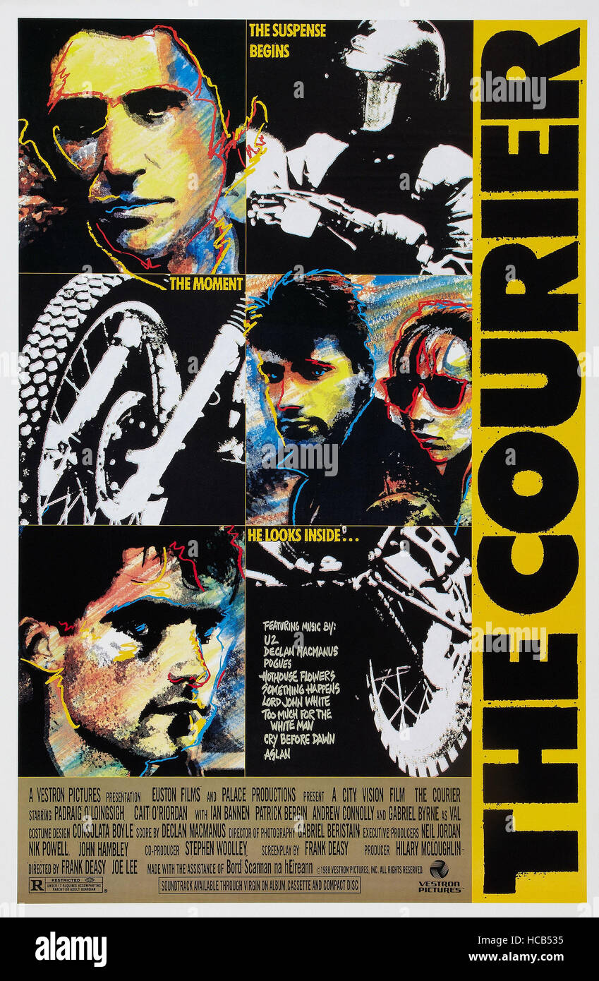 THE COURIER, US poster art, top left: Gabiel Byrne, 1988. ©Vestron ...