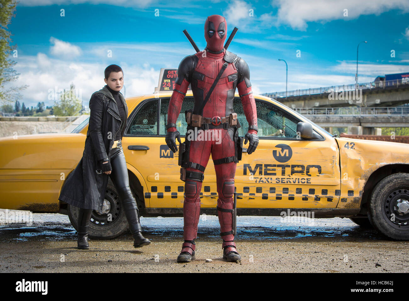 DEADPOOL, from left: Brianna Hildebrand, Ryan Reynolds, as Deadpool ...