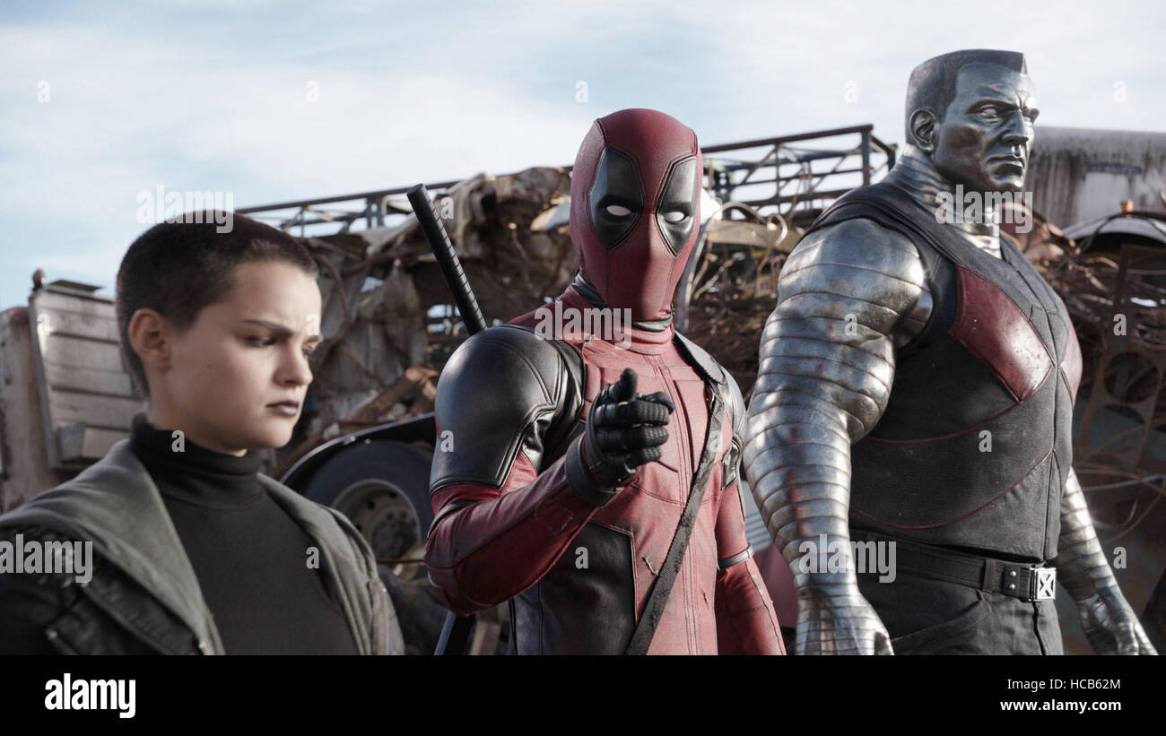 DEADPOOL, from left: Brianna Hildebrand, Ryan Reynolds, as Deadpool ...