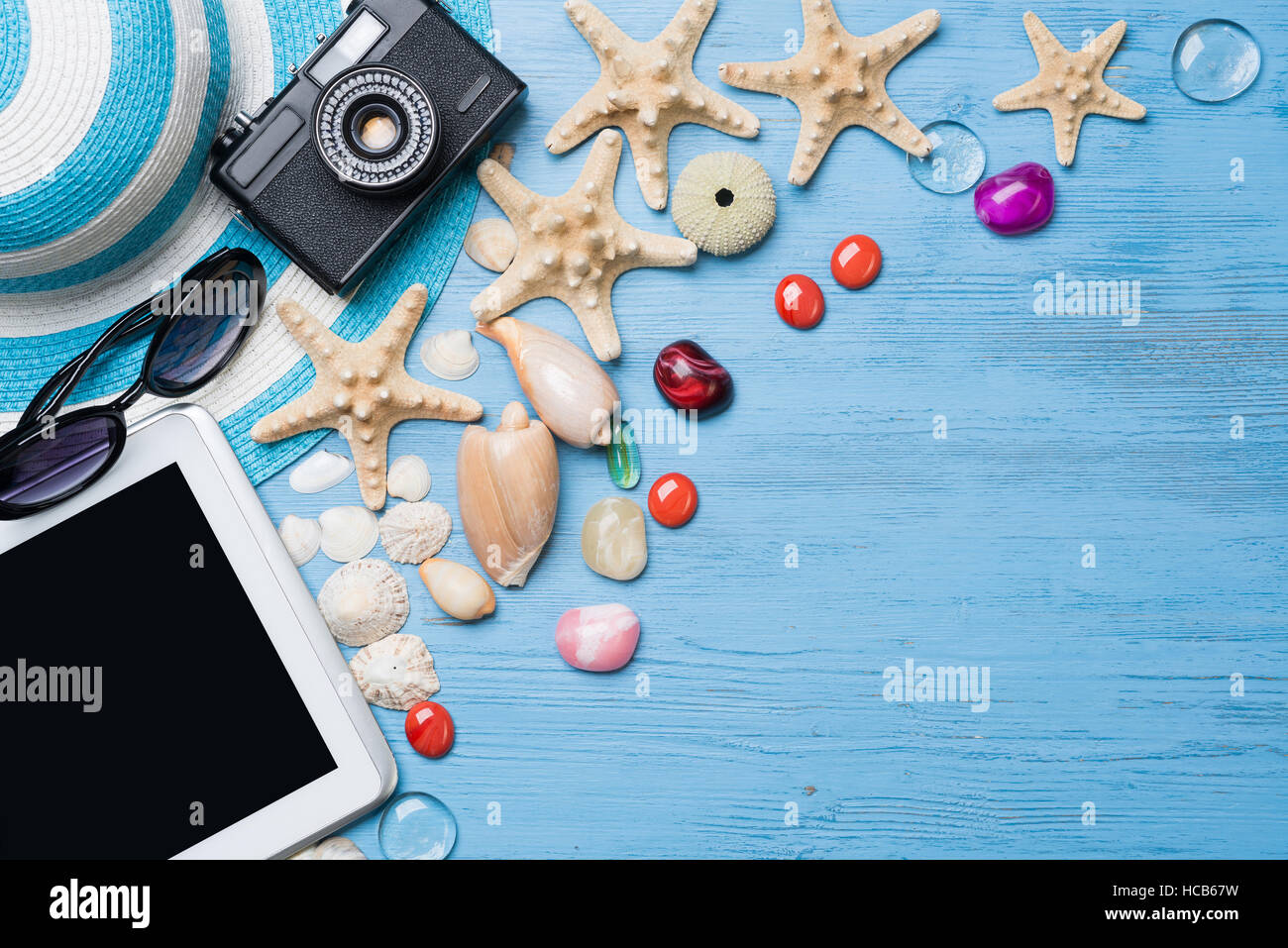 Summer objects for vacation Stock Photo - Alamy