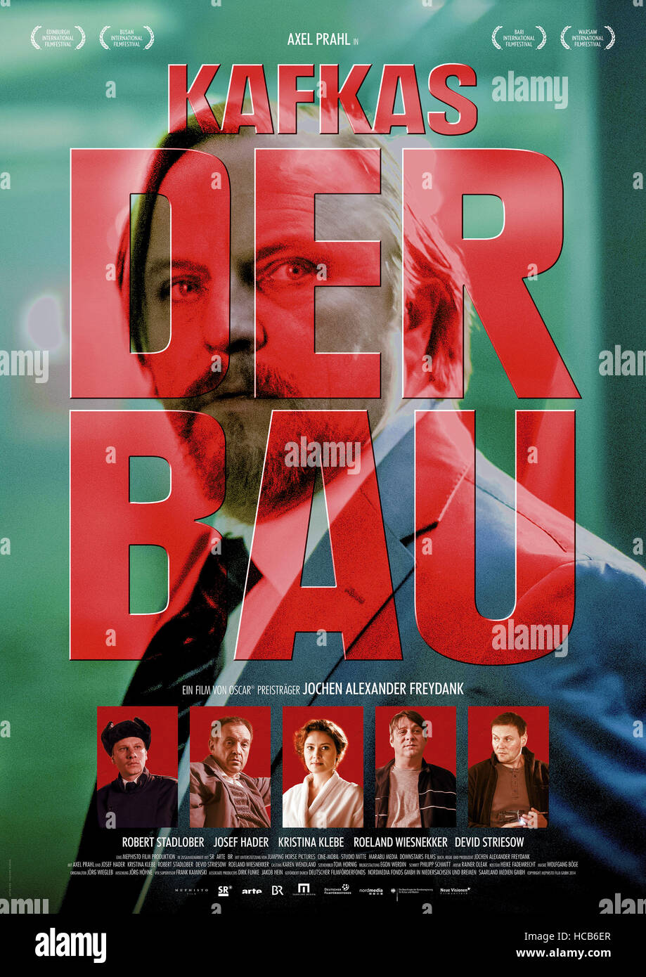 DER BAU, German poster, top: Axel Prahl, bottom, from left: Robert ...