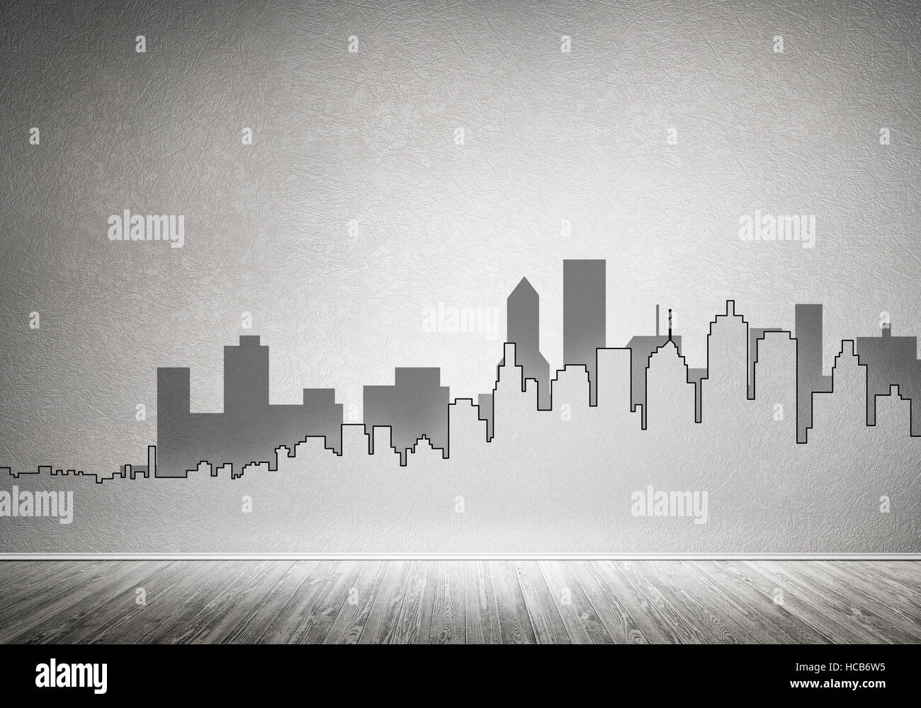 City design on wall Stock Photo - Alamy