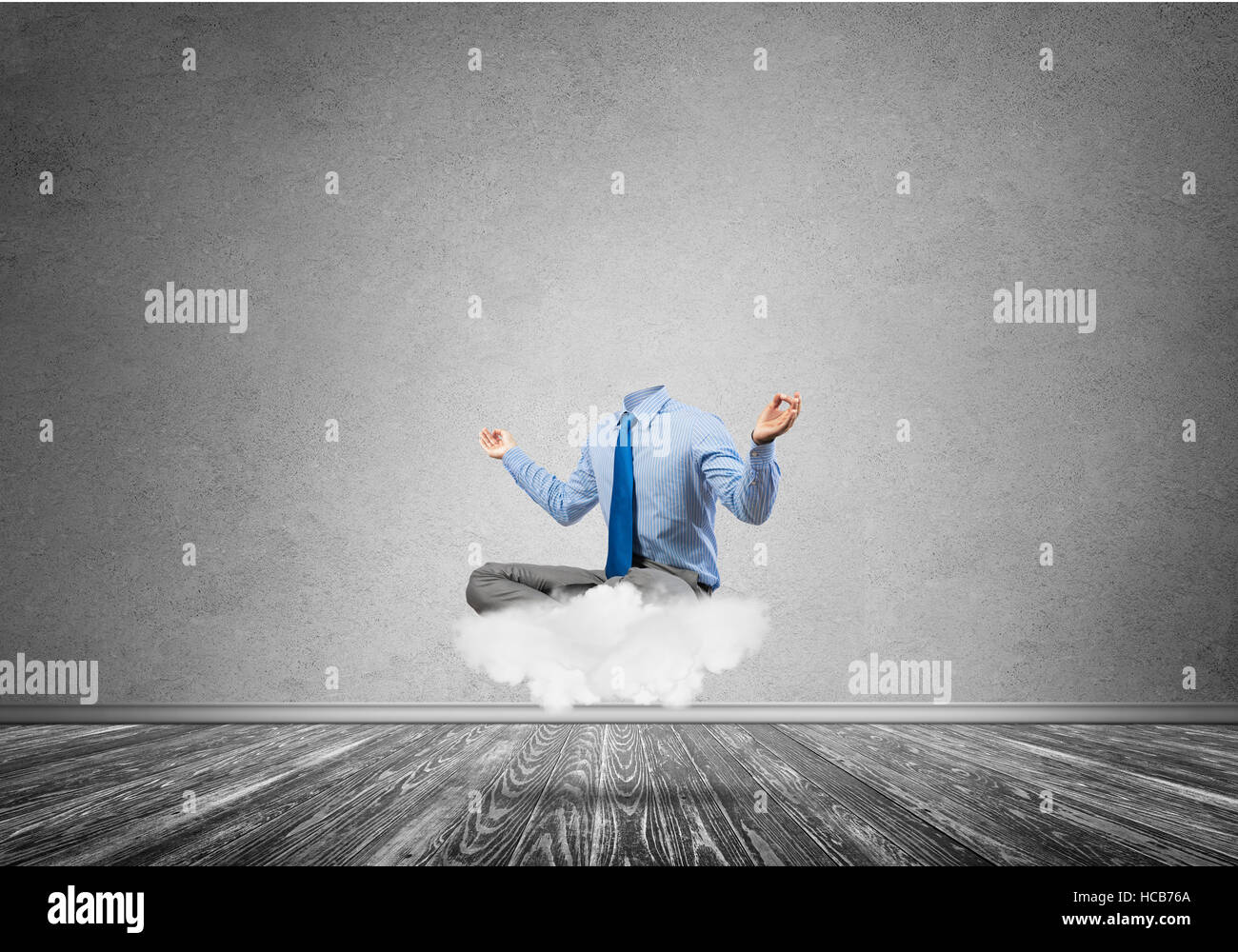 Businessman without head Stock Photo - Alamy
