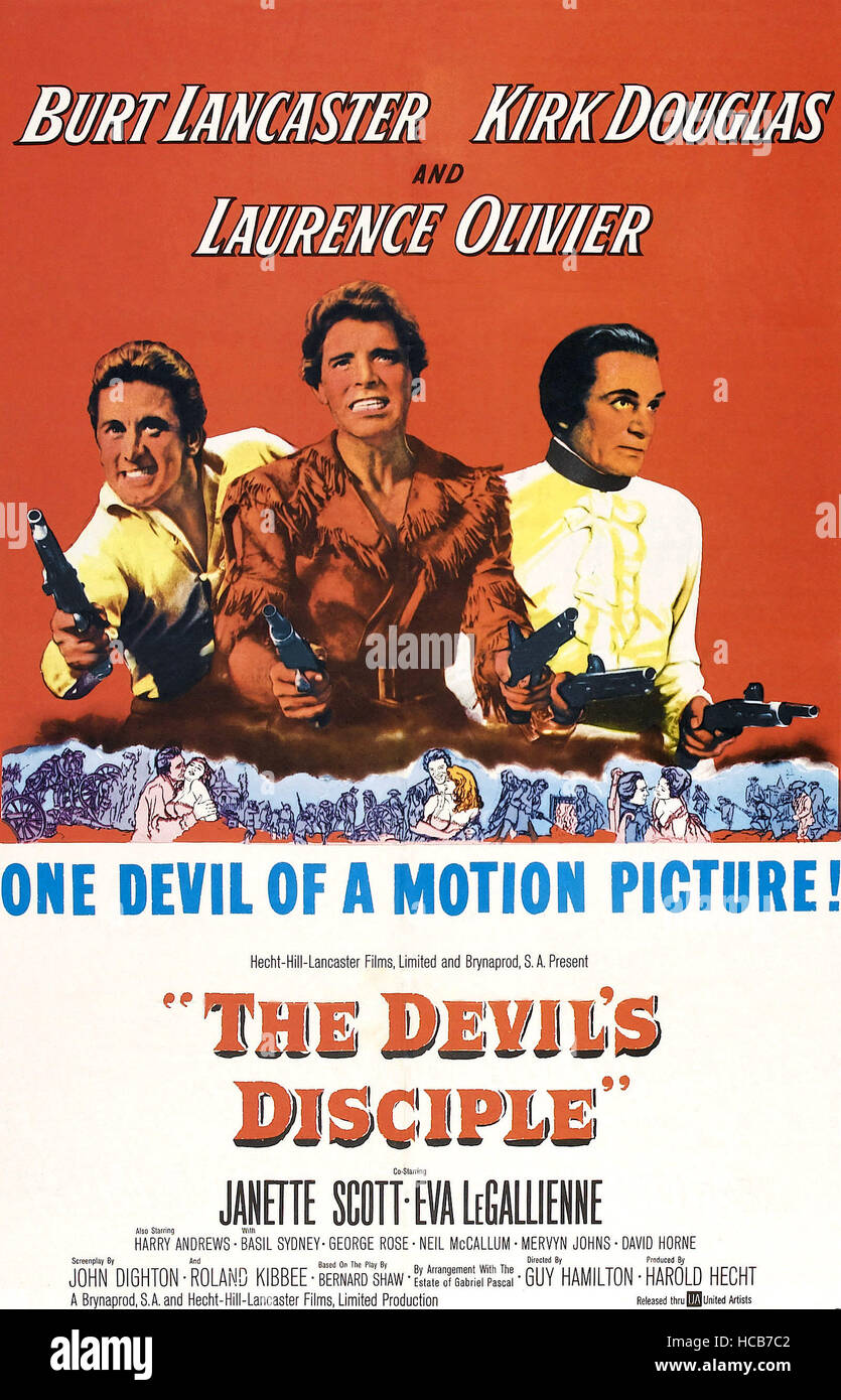 THE DEVIL'S DISCIPLE, Kirk Douglas, Burt Lancaster, Laurence Olivier, 1959 Stock Photo - Alamy