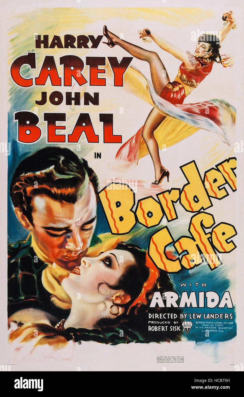 BORDER CAFE, US poster art, from left: John Beal, Armida, 1937 Stock ...