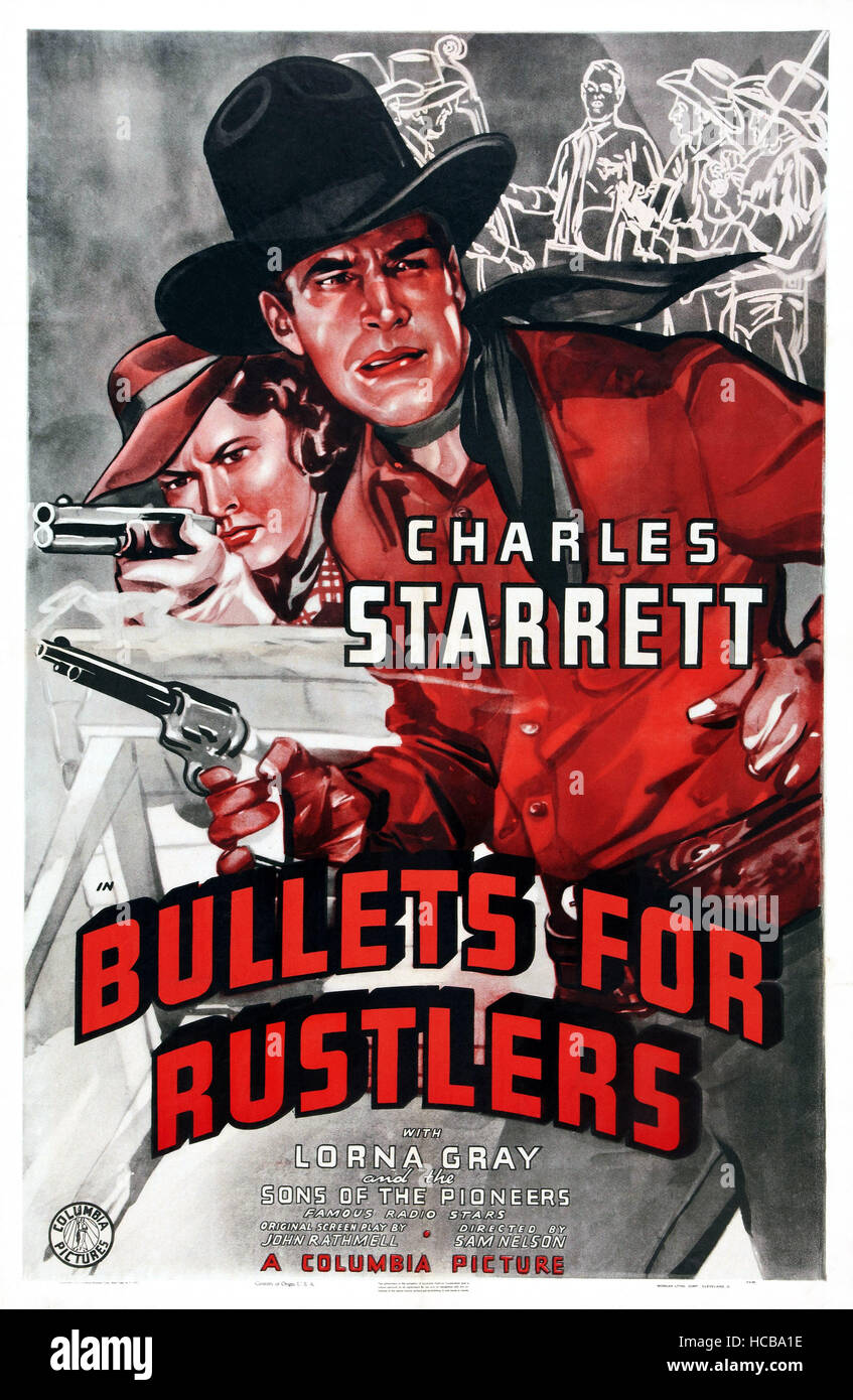 BULLETS FOR RUSTLERS, US poster art, from left: Lorna Gray, (aka Adrian ...