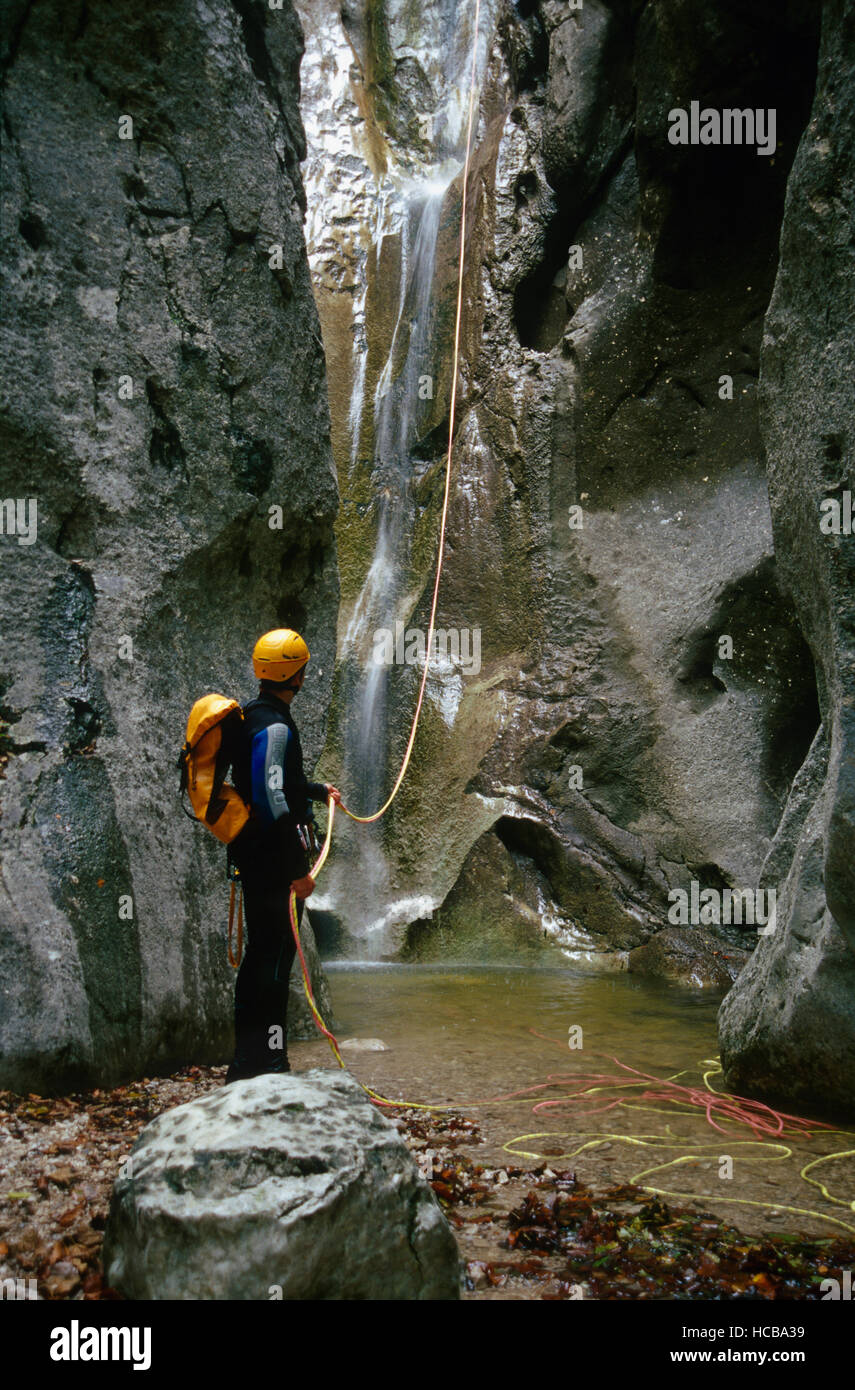 Abseiling and waterfall hi-res stock photography and images - Alamy