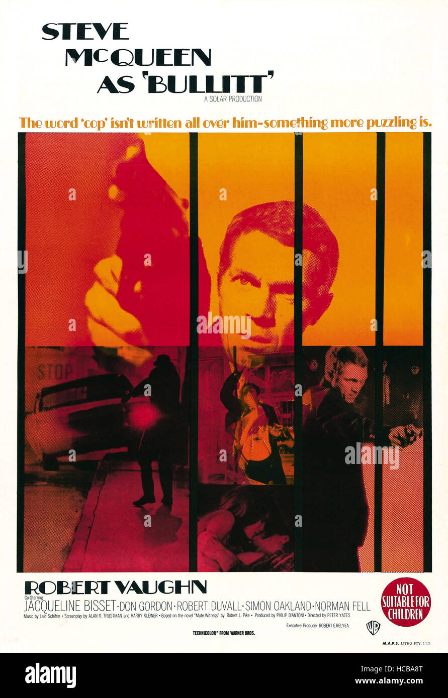 BULLITT, Steve McQueen on Australian poster art, 1968 Stock Photo - Alamy