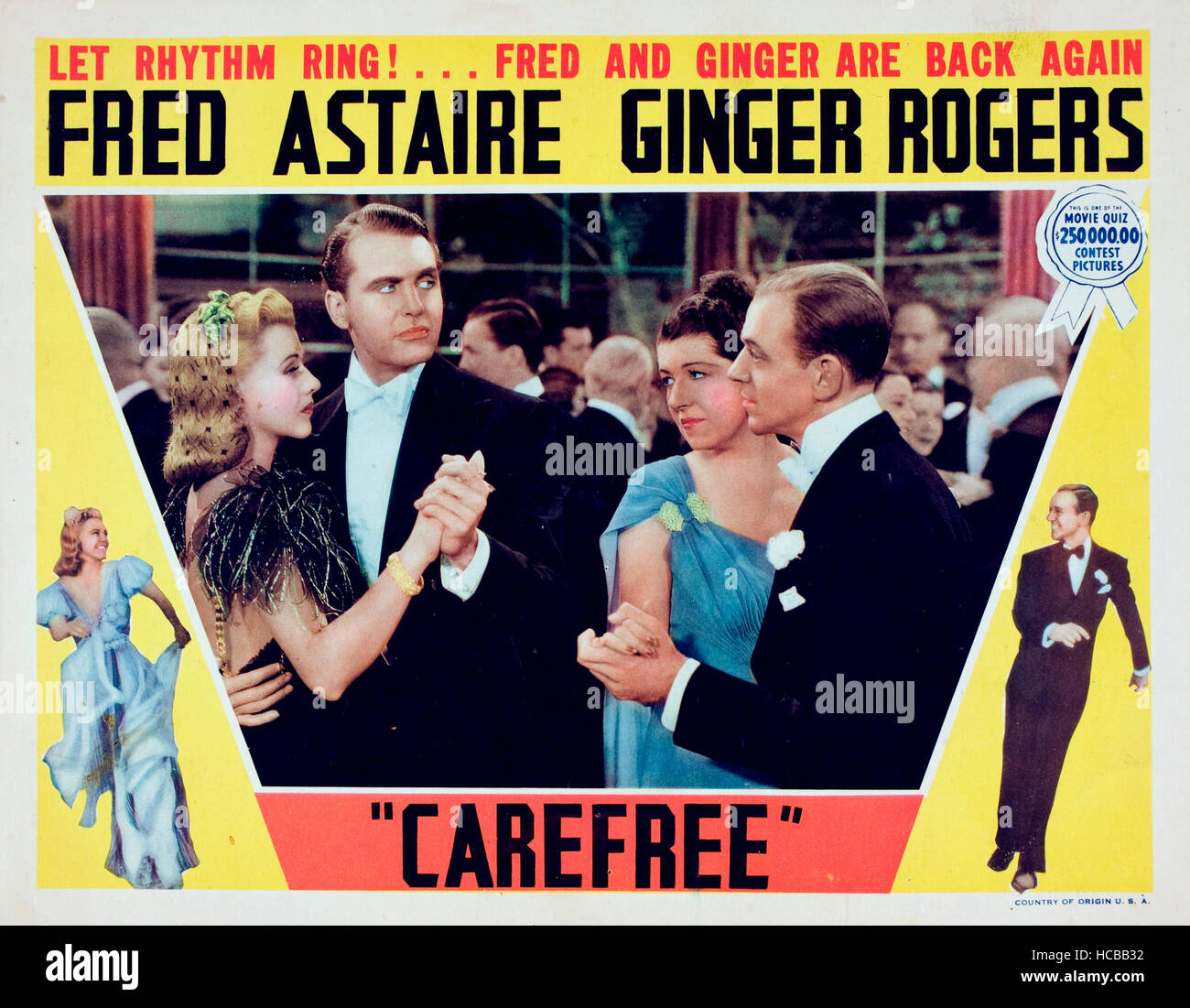 CAREFREE, Ginger Rogers, Ralph Bellamy, Luella Gear, Fred Astaire, 1938 ...
