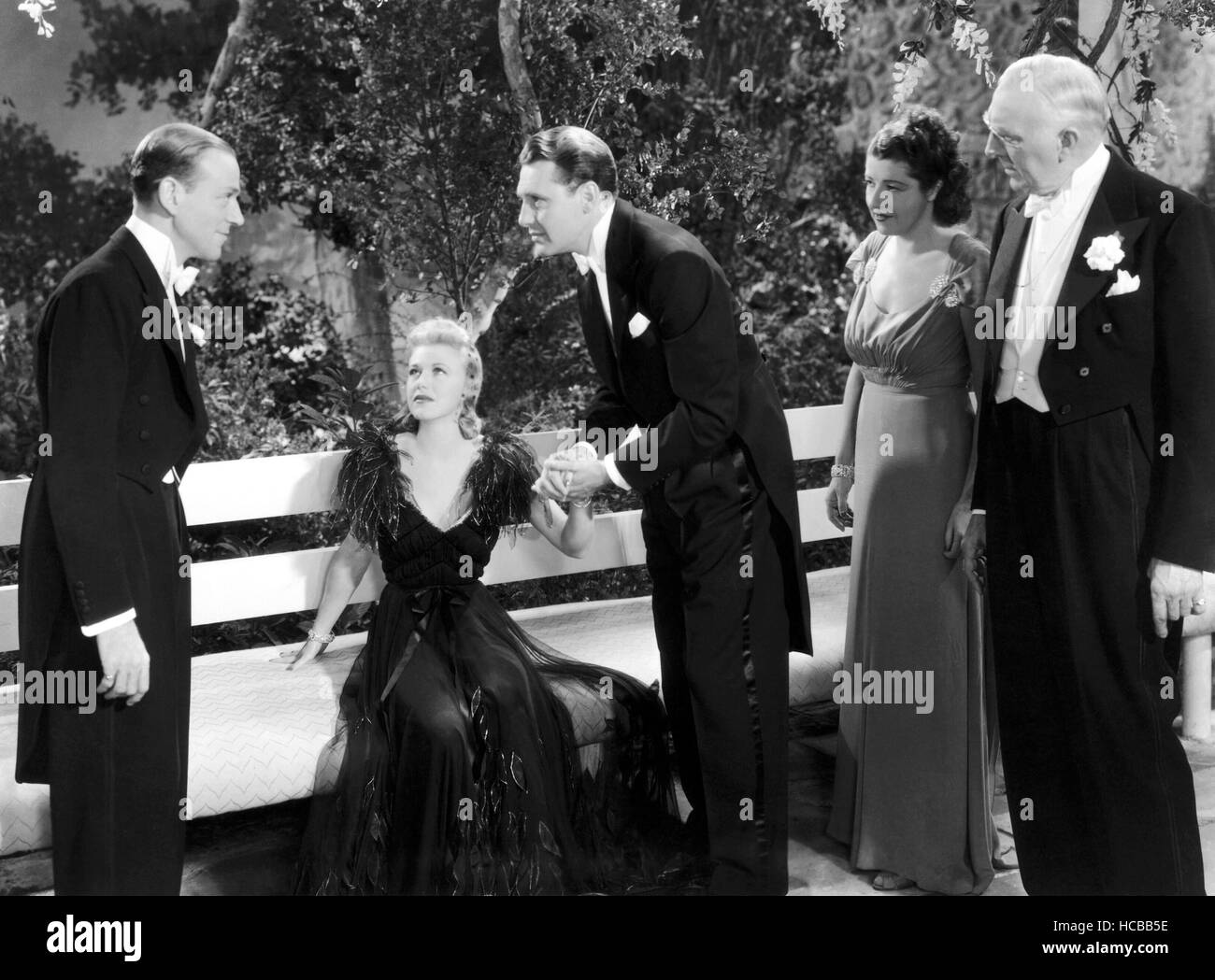 CAREFREE, from left: Fred Astaire, Ginger Rogers, Ralph Bellamy, Luella ...