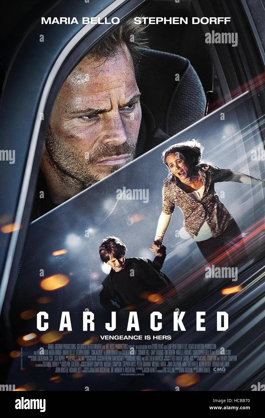 CARJACKED, top: Stephen Dorff, bottom l-r: Connor Hill, Maria Bello on ...