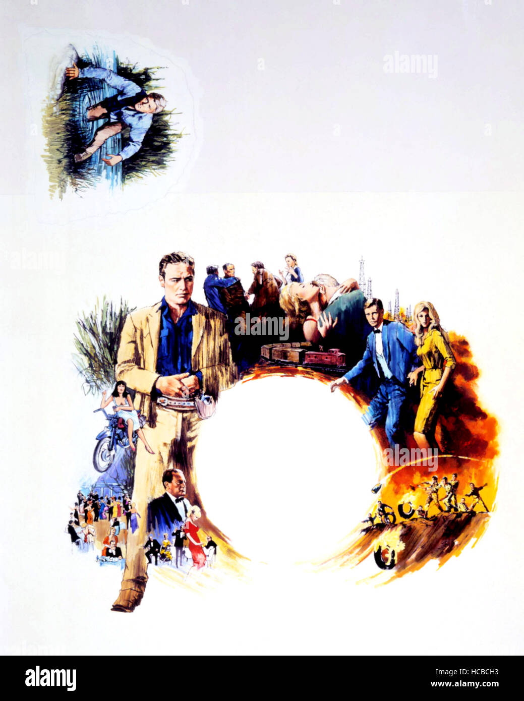 THE CHASE, Robert Redford (top left), Marlon Brando (bottom left ...