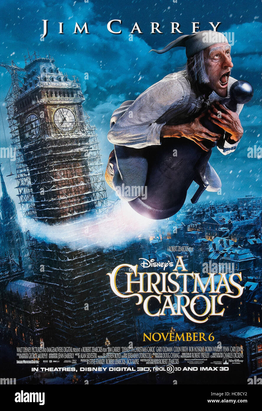 A CHRISTMAS CAROL, US advance poster art, Scrooge (voice: Jim Carrey ...