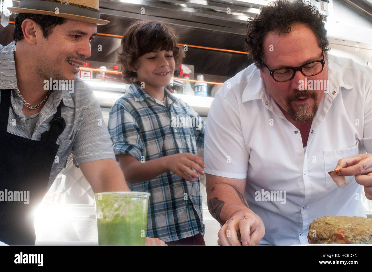 CHEF, from left: John Leguizamo, Emjay Anthony, Jon Favreau, 2012. ph: Merrick Morton/©Open Road ...
