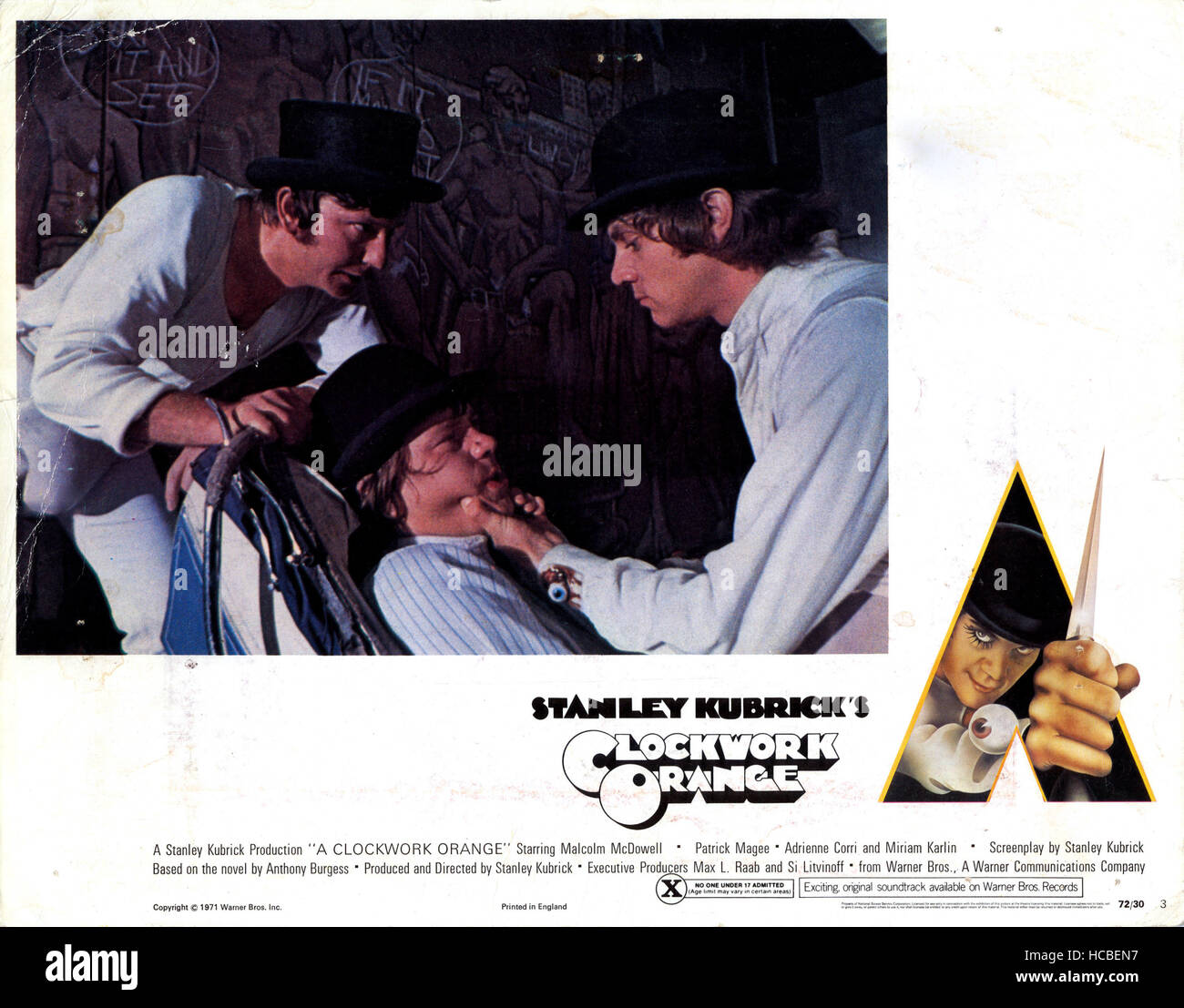 A CLOCKWORK ORANGE, from left, James Marcus, Warren Clarke, Malcolm ...