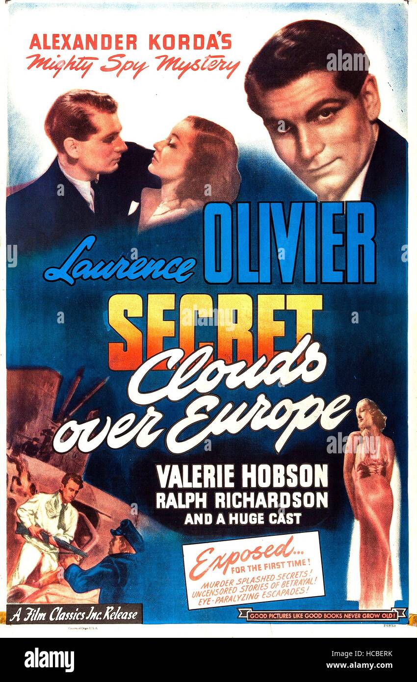 CLOUDS OVER EUROPE,(aka Q PLANES), US poster art, top left: Lawrence ...