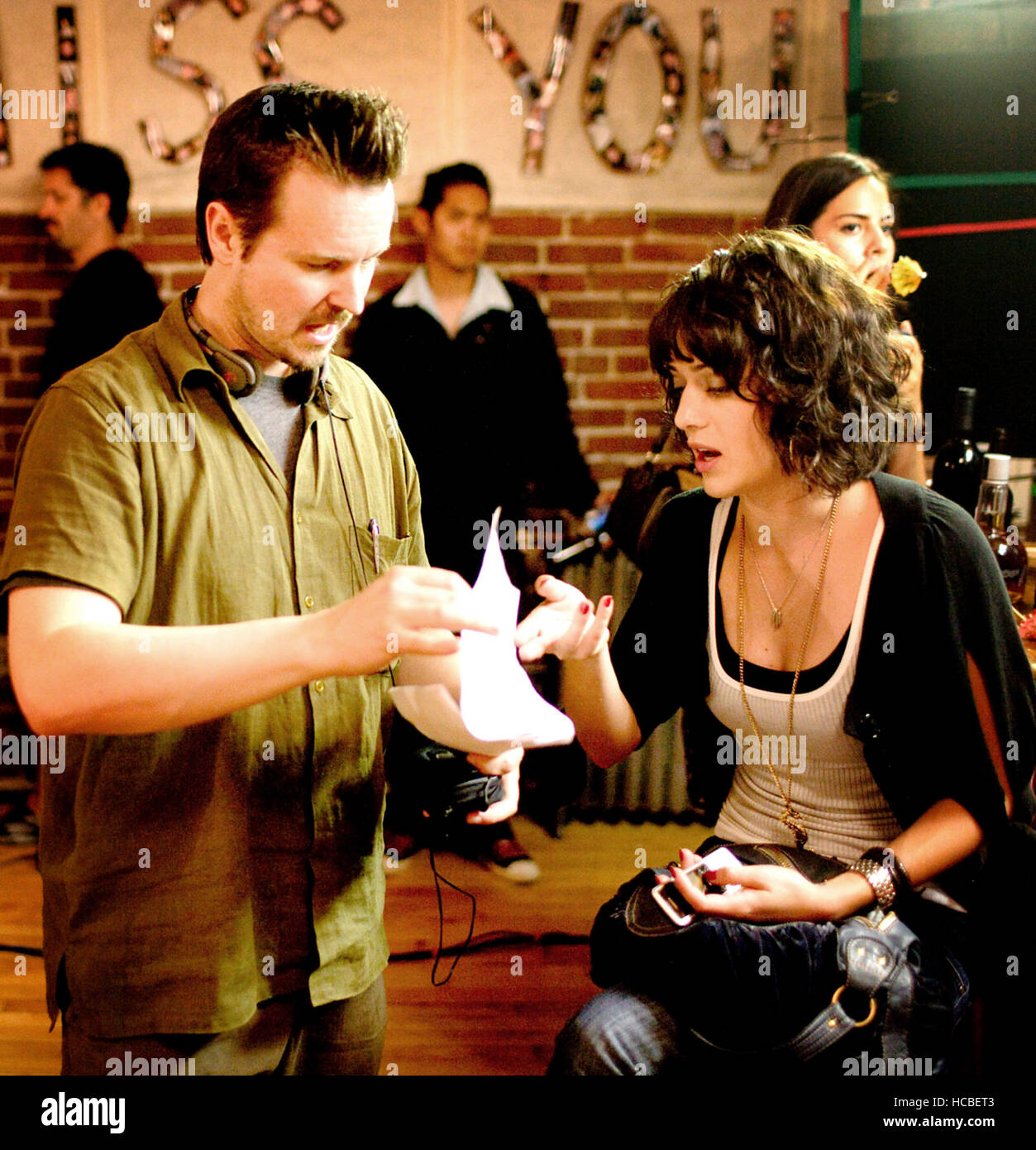 CLOVERFIELD, director Matt Reeves, Lizzy Caplan, on set, 2008 ...