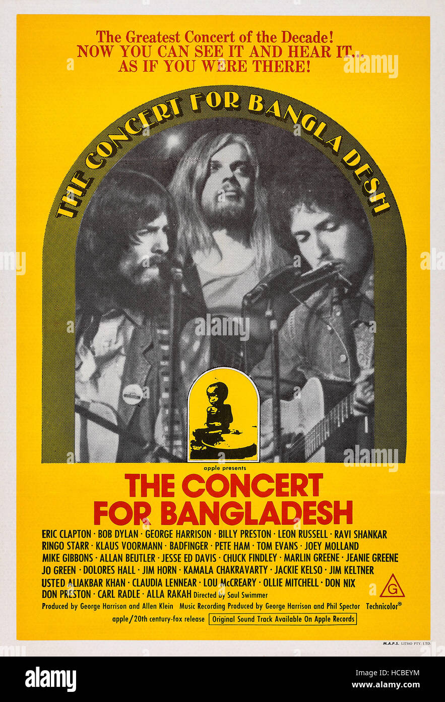THE CONCERT FOR BANGLADESH, US poster art, from left: George Harrison ...