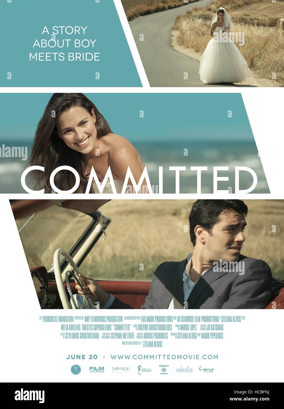 COMMITTED, poster, Orestes Sophocleous (bottom), Melia Kreiling (dress ...