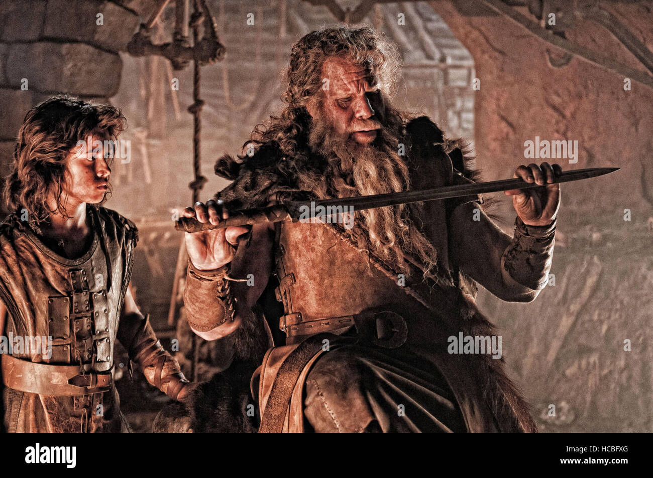 CONAN THE BARBARIAN, from left: Leo Howard, Ron Perlman, 2011. ph ...