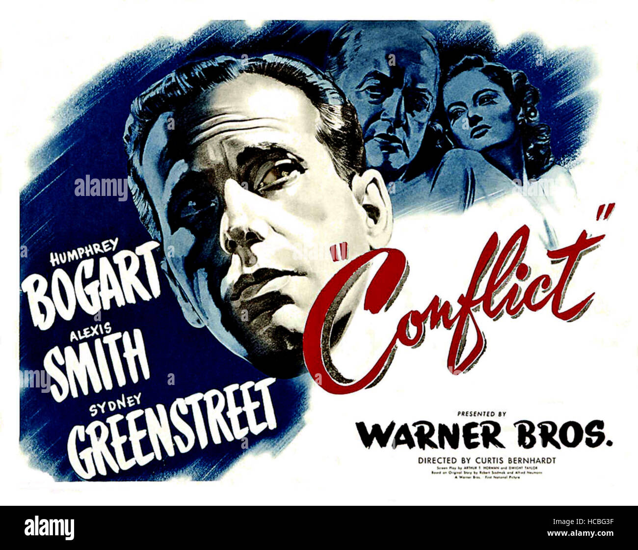 CONFLICT, Humphrey Bogart, Sydney Greenstreet, Alexis Smith, 1945 Stock ...