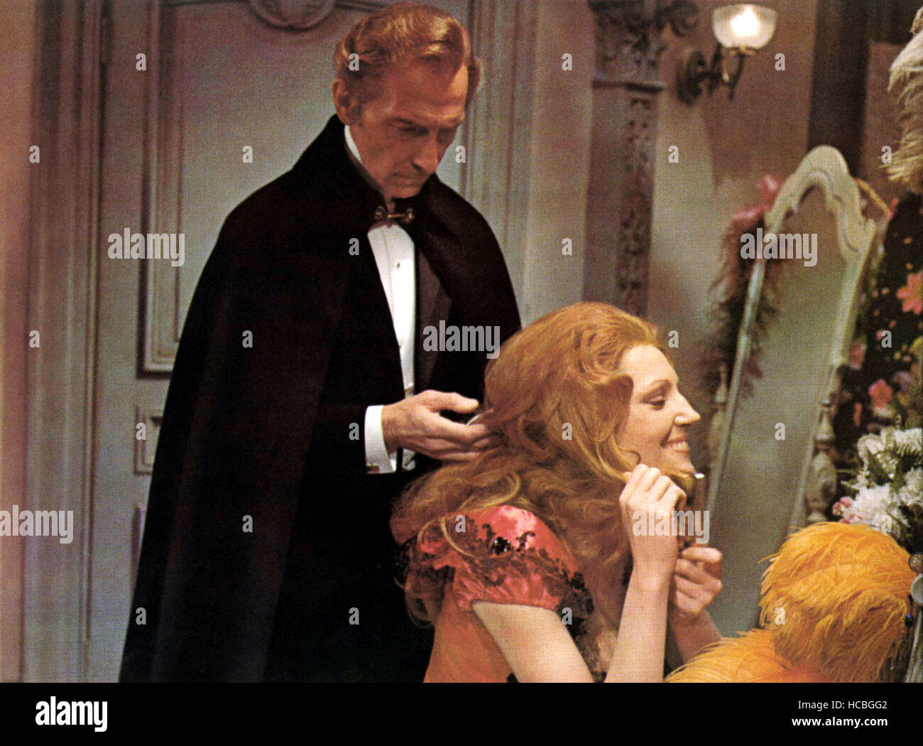 THE CREEPING FLESH, from left: Peter Cushing, Catherine Finn, 1973 ...