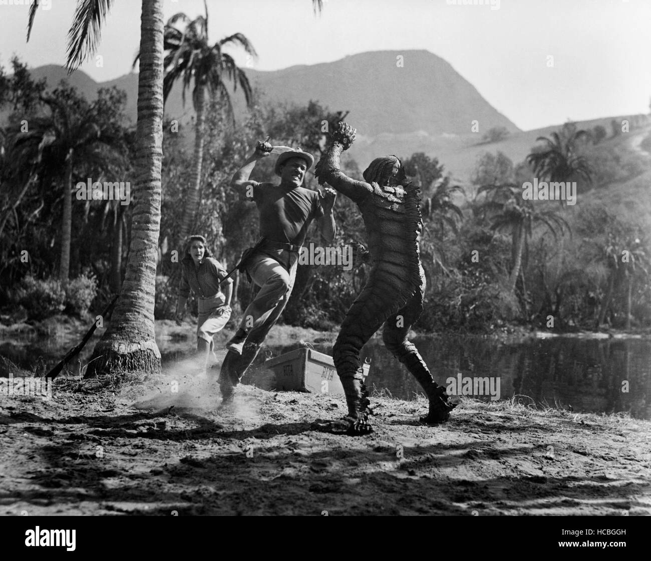 CREATURE FROM THE BLACK LAGOON, rear to front: Julie Adams, Richard ...