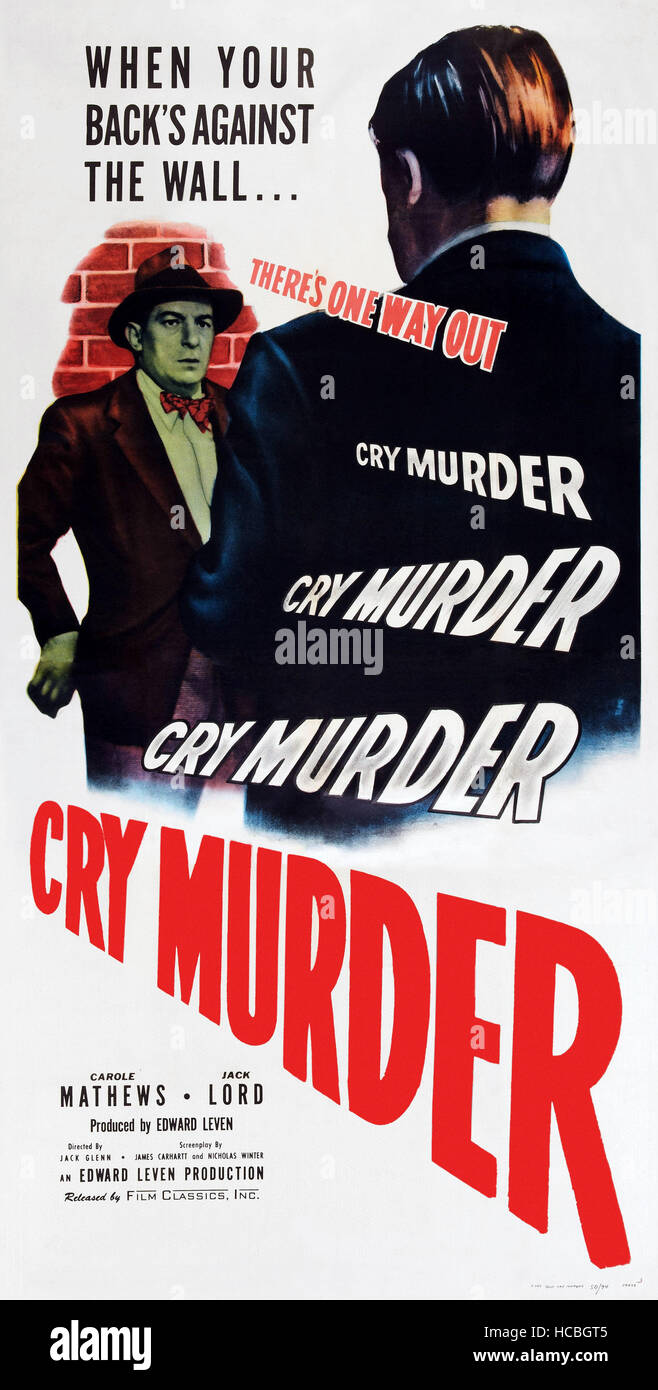 CRY MURDER, US poster art, 1950 Stock Photo - Alamy