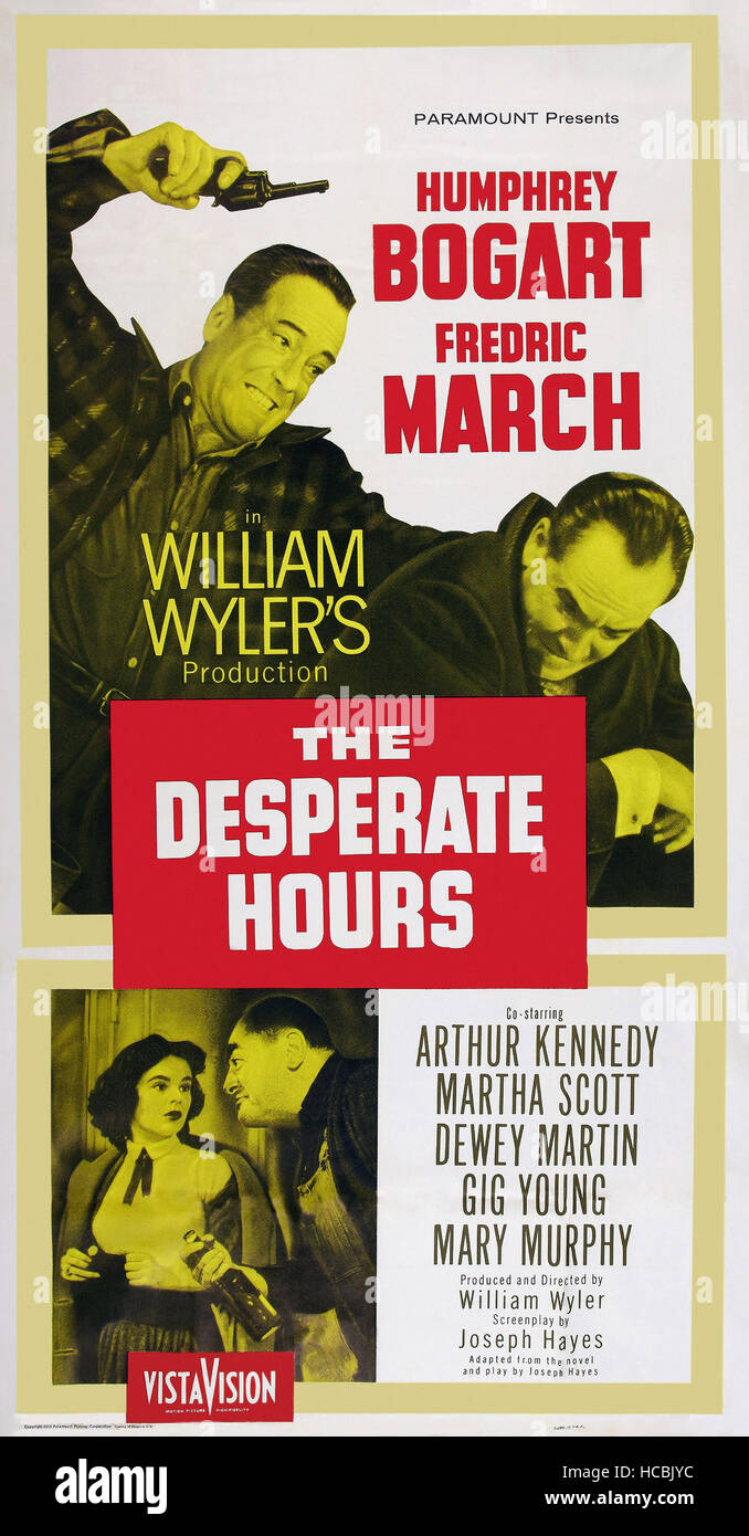THE DESPERATE HOURS, US poster art, top from left: Humphrey Bogart ...
