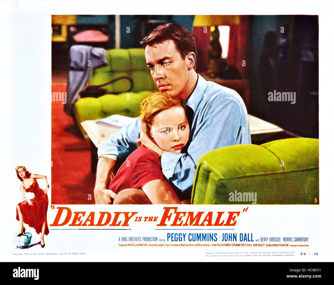 GUN CRAZY, (aka DEADLY IS THE FEMALE), l-r: Peggy Cummins, John Dall on ...