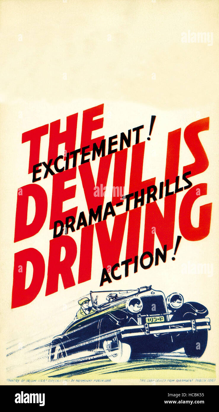 THE DEVIL IS DRIVING, US poster art, 1937 Stock Photo - Alamy
