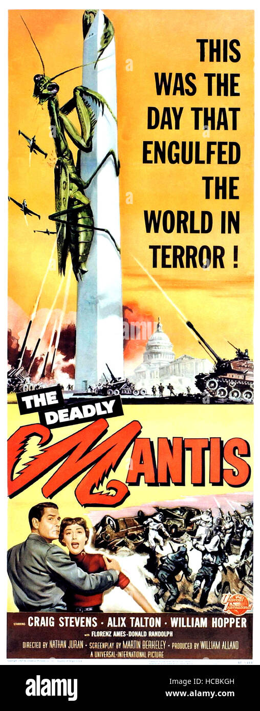 THE DEADLY MANTIS, bottom from left: Craig Stevens, Alix Talton, 1957 ...