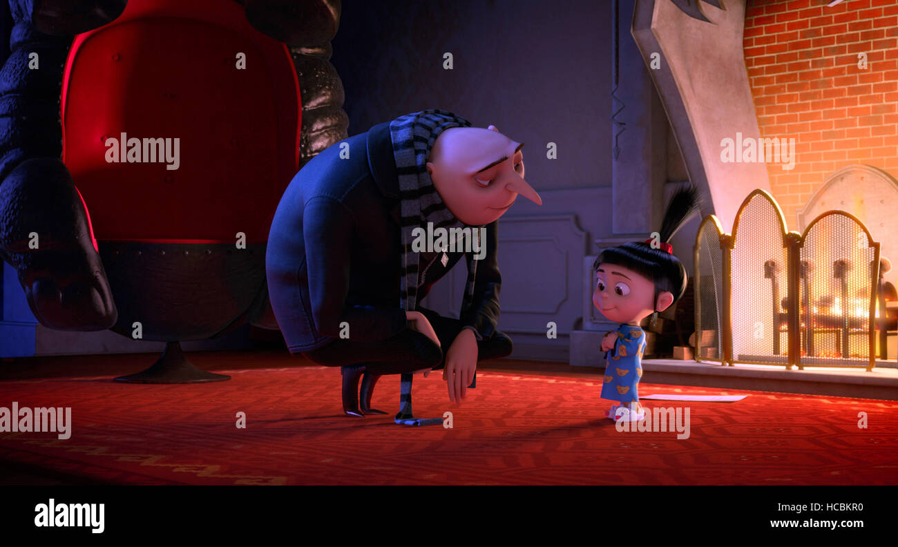 DESPICABLE ME 2, from left: Gru (voice: Steve Carell), Agnes (voice ...
