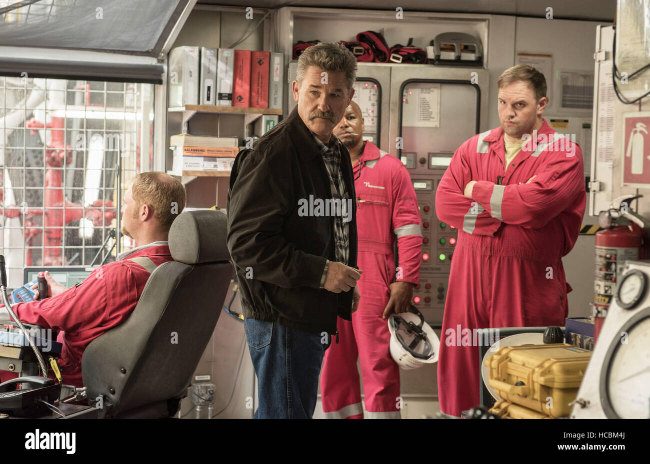 DEEPWATER HORIZON, from left: Jason Pine, Kurt Russell, Ronald Weaver ...