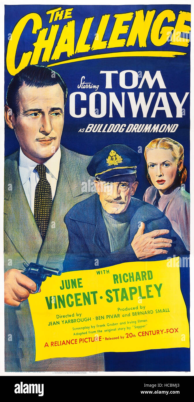 THE CHALLENGE, poster art, Tom Conway, Houseley Stevenson, June Vincent ...