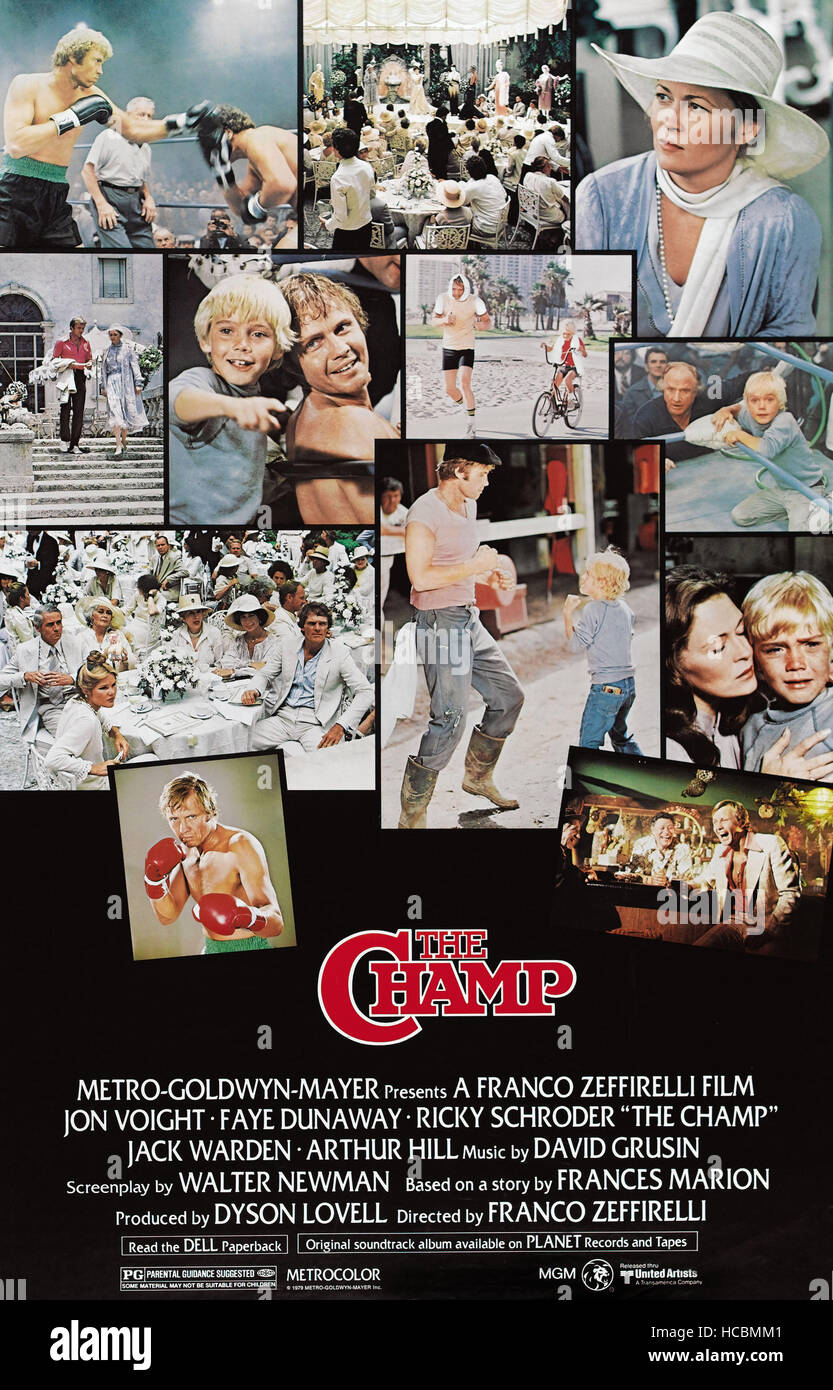 THE CHAMP, Jon Voight, Ricky Schroder, Faye Dunaway in collage on ...