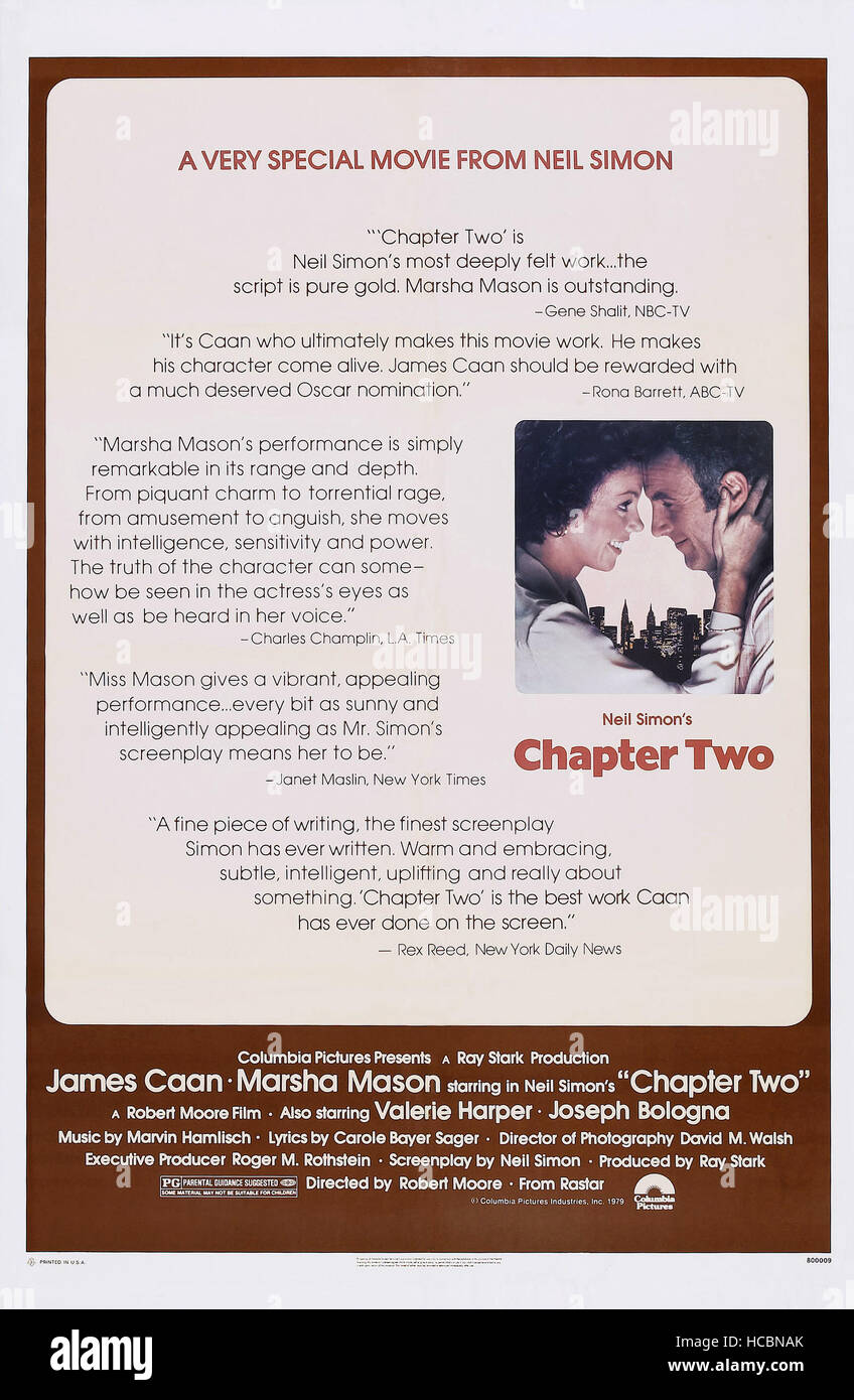 CHAPTER TWO, US poster art, insert from left: Marsha Mason, James Caan ...