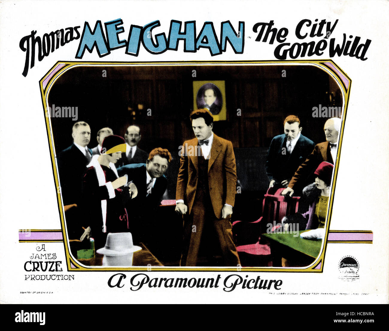 THE CITY GONE WILD, lobbycard, Louise Brooks (front left), Thomas Meighan (center), 1927 Stock ...