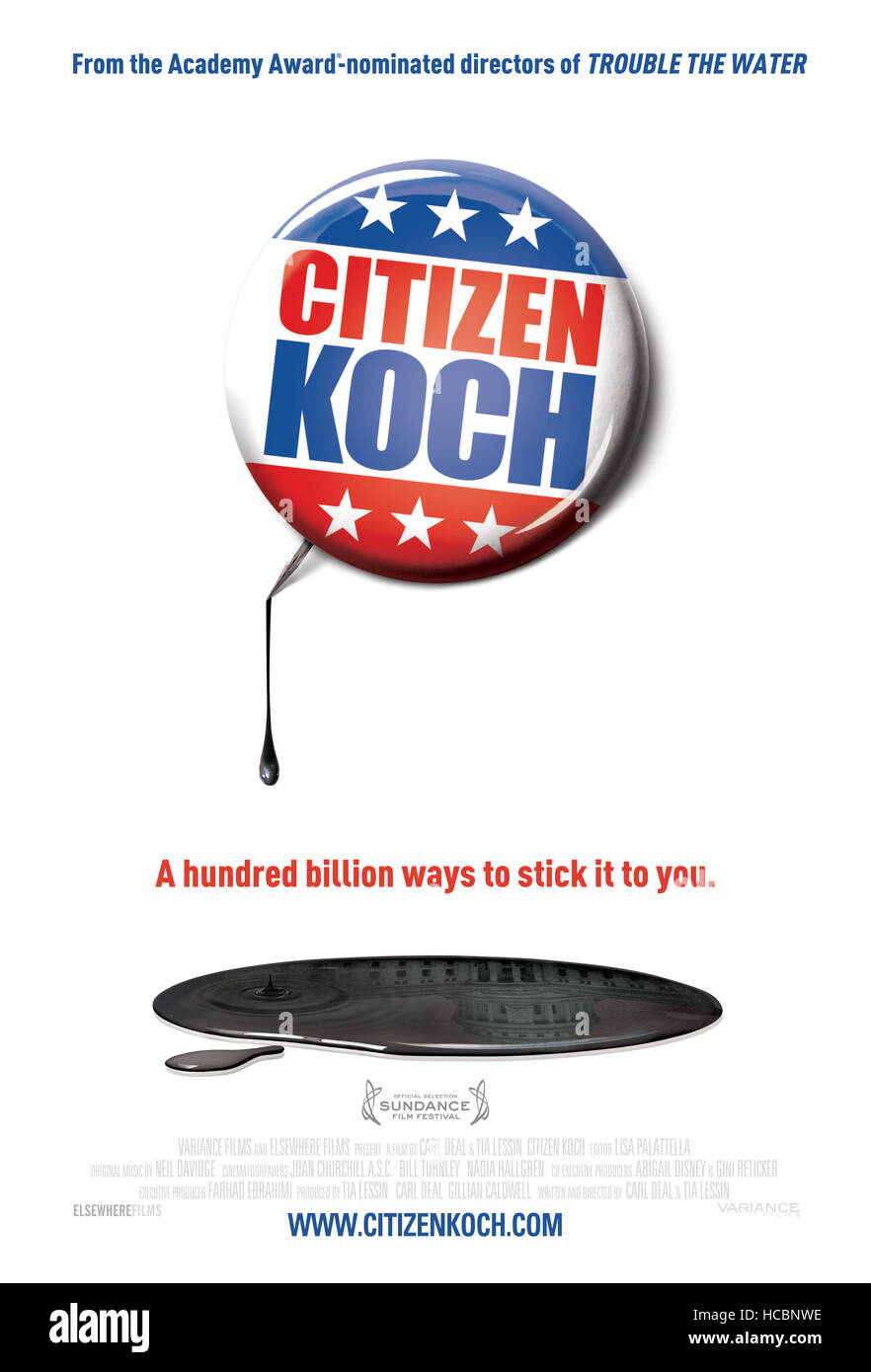 CITIZEN KOCH, US poster art, 2013. ©Variance Films/Courtesy Everett ...