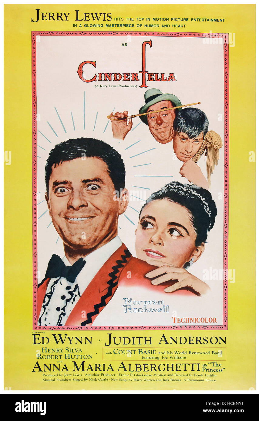 CINDERFELLA, US poster art, clockwise from bottom left: Jerry Lewis, Ed ...